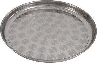 Metaltex Edelstahl Tablett rund 40 cm mit satiniertem Boden