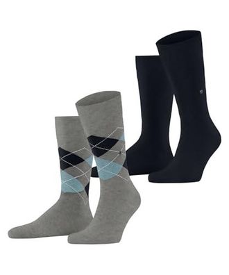 Burlington Everyday Mix Multipack M So coton fantaisie lot de 2 paires, Chaussettes Homme, Gris Melange Grey 3967, 40-46