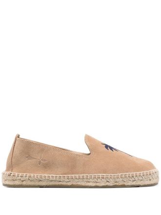 Maneb&igrave; espadrilles en daim brod&eacute;es - Tons neutres