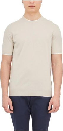Paolo Pecora Homme, Pulls, Blanc, Taille: XL T-shirt en maille &agrave; manches courtes