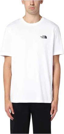 The North Face Homme, Tops, Blanc, Taille: S T-Shirt à Manches Courtes et Col Rond