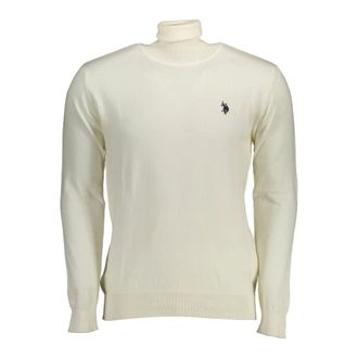U.S.Polo Association U.s. Polo Assn., Homme, Pulls, Blanc, Taille: 2XL Pull Blanc en Coton et Cachemire &agrave; Col Roul&eacute;