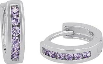 Prinzessin Lillifee Créoles en argent 925 Sterling pour filles Boucles doreilles pour enfants, avec zirconium synthétisé, 1,2 cm, argent, Livrées dans une boîte cadeau de