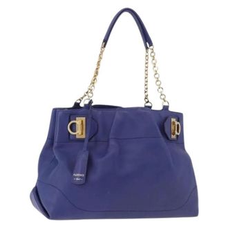 Ferragamo Sac bandouli&egrave;re en m&eacute;tal pr&eacute;-poss&eacute;d&eacute; - Femme - Pre-owned - Bleu - Taille: ONE Size