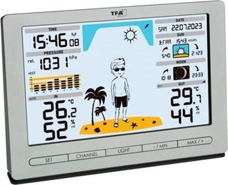 TFA Dostmann Tfa 35.1097.54 silber meteo jack Funk-Wetterstation