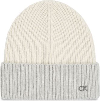 Calvin Klein M&uuml;tze Calvin Klein Metal Two-Tone Chunky K60K612598 Creme