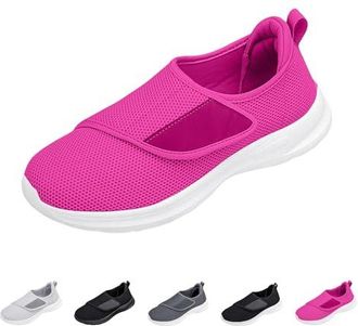 Generic Chaussures orthop&eacute;diques r&eacute;glables &agrave; fermeture facile pour femme - Coupe extra large - En maille respirante - Semelle souple - Confortables, l&eacute;g&egrave;res e