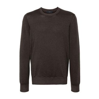 Fay Kaffeebrauner Wollpullover - - Knitwear - Herren - Grau - XL