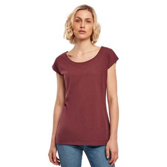Build Your Brand Damen T-Shirt Ladies Wide Neck Tee, Farbe Cherry, Größe XL