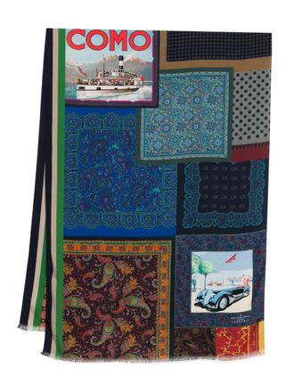 Pierre-Louis Mascia écharpe à design patchwork - Marron