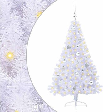 vidaXL K&uuml;nstlicher Weihnachtsbaum Wei&szlig; 150 cm PVC und Stahl vidaXL