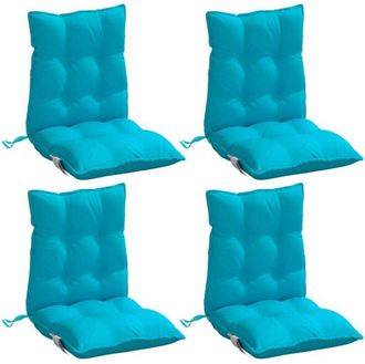 vidaXL Coussins de chaise &agrave; dossier bas lot de 4 turquoise