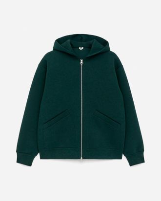 Arket Scuba-Kapuzenjacke Mit Rei&szlig;verschluss -Gr&uuml;n