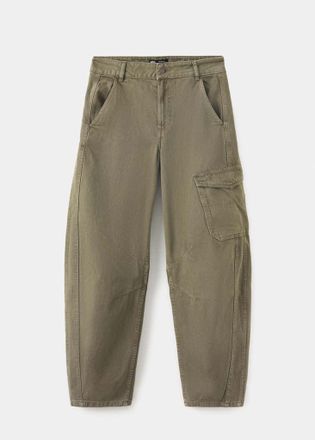 Mango Jean cargo regular waist kaki - Femme - 32 - MANGO