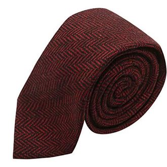 King & Priory Cravate arr&ecirc;te dhareng noir et rouge cranberry dans un tissu tiss&eacute; arr&ecirc;te dhareng premium