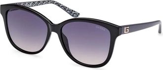 Guess Femme, Accessoires, Noir, Taille: 58 MM Lunettes de soleil rondes avec verres fum&eacute;s
