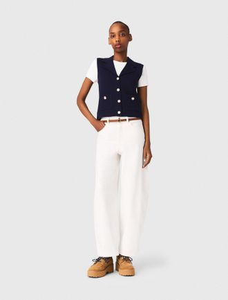 Maje Strickjacke Mit Polokragen - Marineblau - Maje