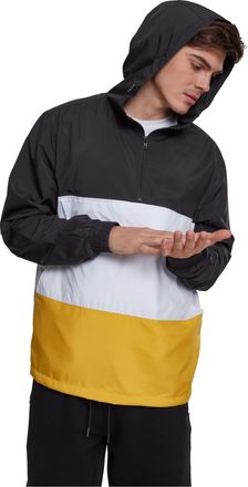 Urban Classics Herren Color Block Pullover, Blk/Chromeyellow/Wht, S EU