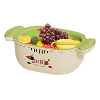 Generico Sieb und Schaumlöffel für die Küche, stapelbares Lebensmittelsieb mit großer Kapazität, für Nudeln, platzsparendes Küchenwerkzeug zum Waschen von Obst