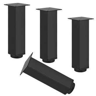 Generic 10 cm Hohe M&ouml;belf&uuml;&szlig;e F&uuml;r K&uuml;che, Tisch, Stuhl, Schreibtisch, Schrank, 4er-Set Metall-Schrankf&uuml;&szlig;e Mit Rutschfester Unterseite Und Verstellbarer Fu&szlig;kappe