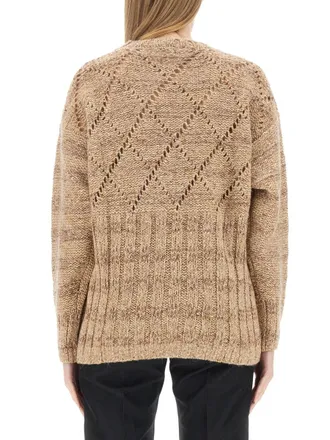 Cormio Viscose Blend Oversize Sweater - Beige