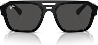 Ray-Ban Lunettes de soleil irrégulières unisexe avec verres gris anti-UV - 0RB439766778754, Noir, 54 mm