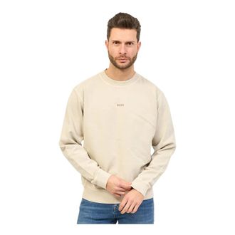 HUGO BOSS Homme, Sweatshirts et sweats &agrave; capuche, Beige, Taille: 3XL Pullover Logo Col Rond