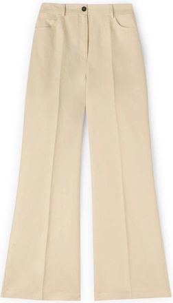 Motivi Femme, Pantalons, Beige, Taille: 36 FR Pantalon flare en m&eacute;lange de lin