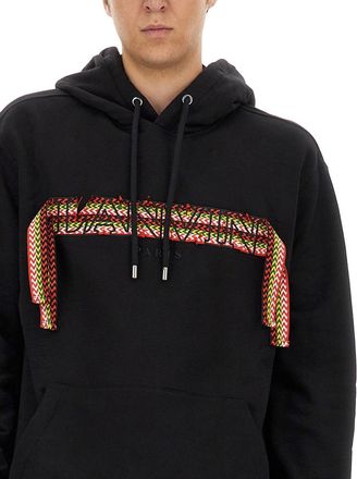 Lanvin Logo-Print Cotton Sweatshirt - Black
