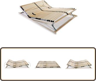 vidaXL Lattenrost mit 28 Latten 7 Zonen 100x200 cm - Lattenrost - Holzrahmen - Buche - Birkenholz - Lattenrost 100x200