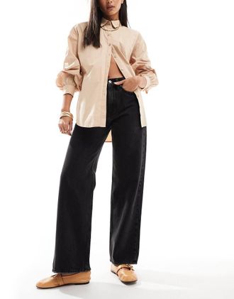 Abercrombie & Fitch Lockere Jeans in Schwarz