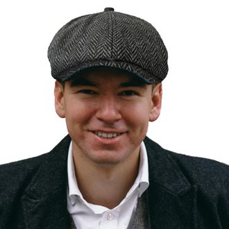 TOSKATOK Unisex Herren, Damen 8-Panel mit Fischgr&auml;tmuster Wollmischung Baker Boy Schirmmutzen