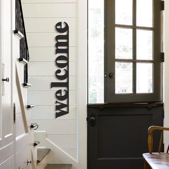 Hanah Home Stylish Black Decorative Metal Wall Accessory, 18 x 98 cm | 100% Steel, 1.5 mm Thickness | Lightweight 1 kg | Perfect for Modern Home Decor