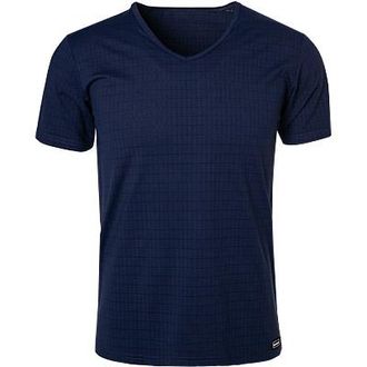 Bruno Banani Herren V-Shirt blau Mikrofaser/Funktion unifarben