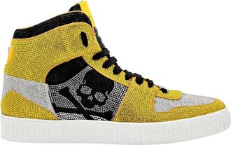 Philipp Plein Low-Top Sneaker - Hochwertige Turnschuhe Notorious Mit Schmucksteine - Gr. 36 (EU) - in Gelb - f&uuml;r Damen