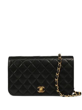 Chanel sac porté épaule matelassé à rabat (2002) - Noir