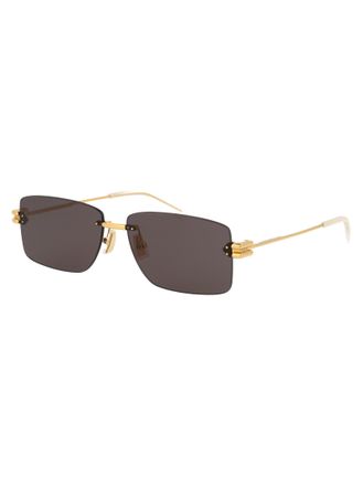 Bottega Veneta BV1126S Rimless Metal Sunglasses - Gold