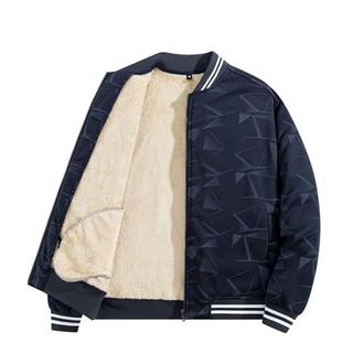 Generic Veste polaire doubl&eacute;e pour homme - Veste de transition dhiver sans capuche - Veste de sport moderne - Veste dext&eacute;rieur chaude et coupe-vent - Veste de