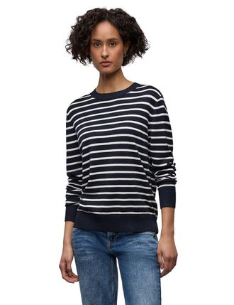 Street One Gestreifter Pullover deep Blue 44