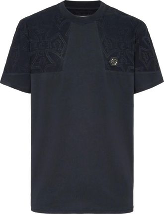 Philipp Plein t-shirt à logo en jacquard Crest - Bleu