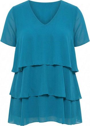 Miamoda Longbluse Bluse A-Linie Chiffon Volants