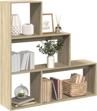 vidaXL Vidaxl - Raumteiler-B&uuml;cherregal 3 Stufen Sonoma-Eiche 123x29x123 cm