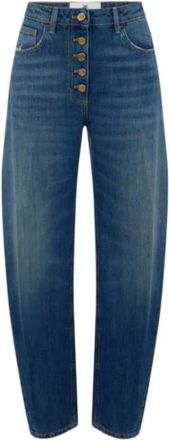 Elisabetta Franchi Jean Ballon - Femme - Jeans - Bleu - Taille: W26