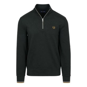 Fred Perry Half-Zip Sweatshirt - - Sweatshirts & Hoodies - Herren - Gr&uuml;n - M