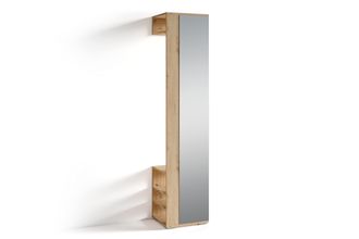 Byliving Flurgarderobe Ben/Garderobe Artisan Eiche-Optik Hellbraun mit Spiegel/Spiegelschrank f&uuml;r den Flur mit Kleiderstange und Ablage/B 40, H 184, T 35 cm