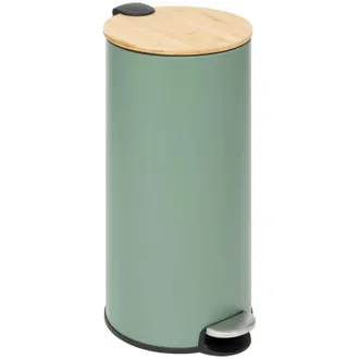5five Simply Smart 5five Simply Smart - Poubelle &agrave; p&eacute;dale en m&eacute;tal et bambou Modern Color - Vert - 30 l - Livraison gratuite