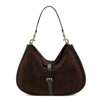 Etro Braune Wildleder Ledertasche Metallschnalle - - Bags - Damen - Braun - ONE SIZE
