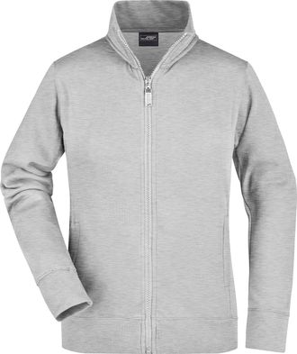 James & Nicholson Damen Sweatjacke - Hochwertige Sweatjacke mit Stehkragen | Farbe: grey-heather | Grösse: XXL