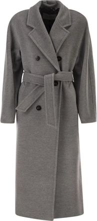 Max Mara Femme, Manteaux, Gris, Taille: 38 FR Belted Manteaux