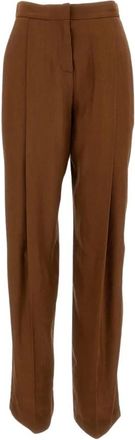 Elisabetta Franchi Femme, Pantalons, Brun, Taille: 40 FR Pantaloni in misto lino